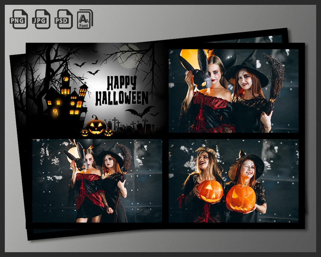 Halloween Photo Booth Template, Hallowe'en Party, 4x6 Background ...
