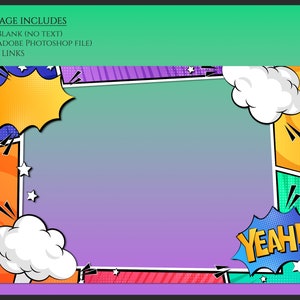 Comic Photo Booth Template 4x6 | Birthday Party Kids Superhero Theme ...