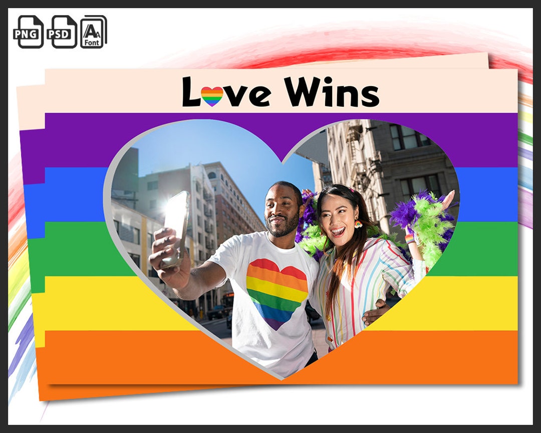 LGBT Photo Booth Template, Photobooth GLBT LGBTQ Hearts, Love Wins ...