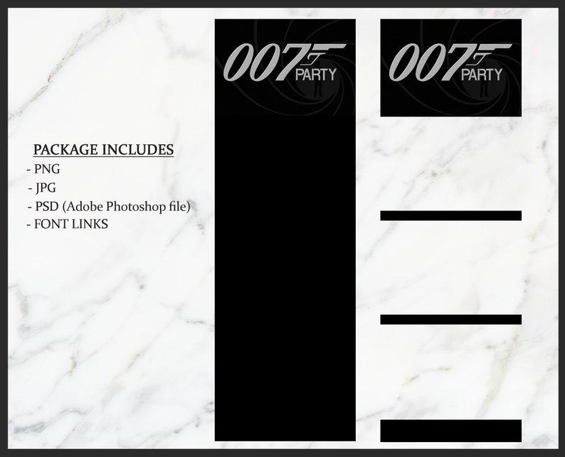 007 James Bond Photo Booth Template, Birthday Party, Theme Party, 2x6 ...