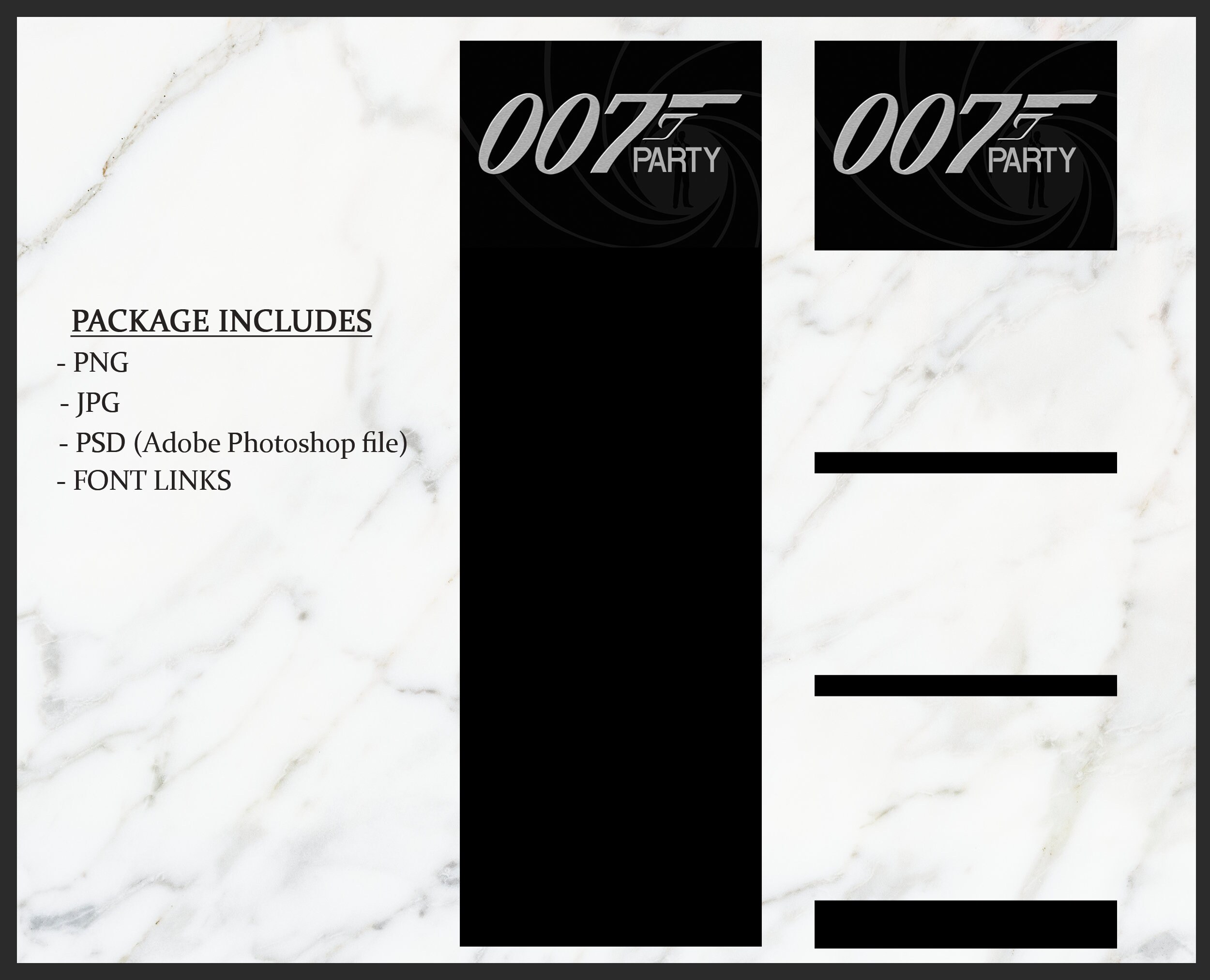 007 James Bond Photo Booth Template, Birthday Party, Theme Party, 2x6 ...