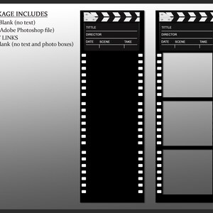 Movie Photo Booth Template, Photobooth Cinema Frame, Film Strip, 2x6 ...