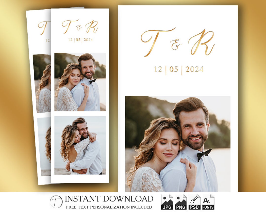 Wedding Photo Booth Template, Simple Photobooth Elegant Frame, Bridal ...