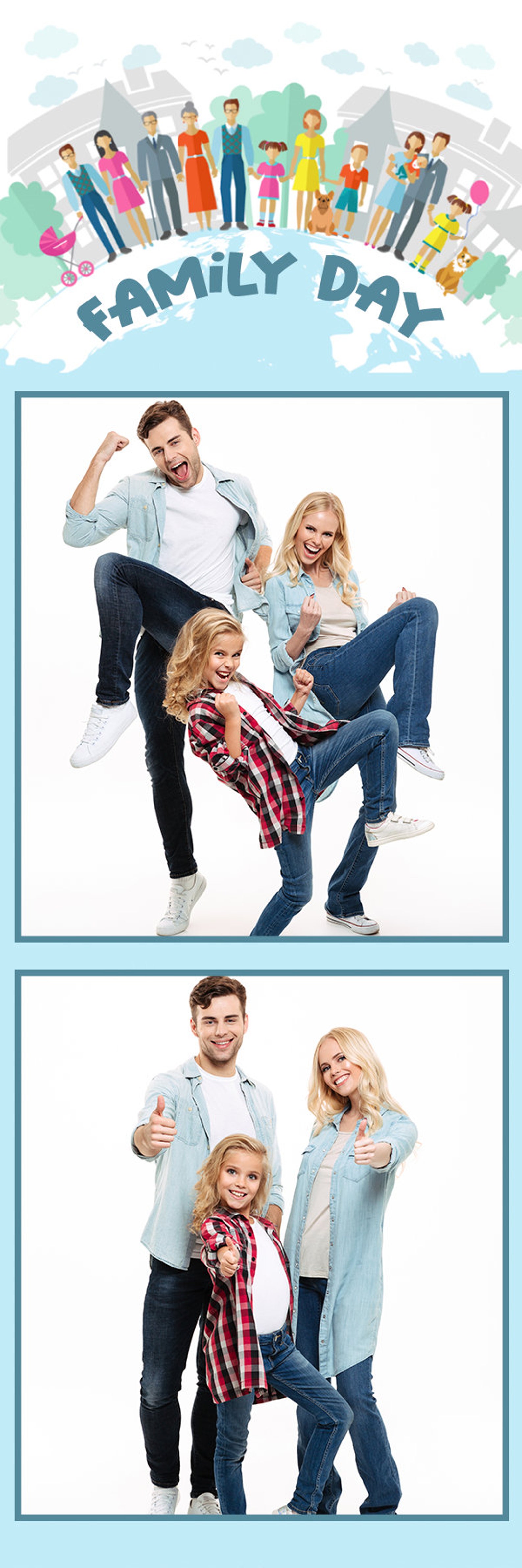 Family Day Photo Booth Template 2x6 | Editable Family Event Party Frame ...