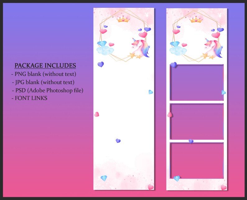 Princess Party Photo Booth Template, Photobooth Unicorn Birthday Frame ...