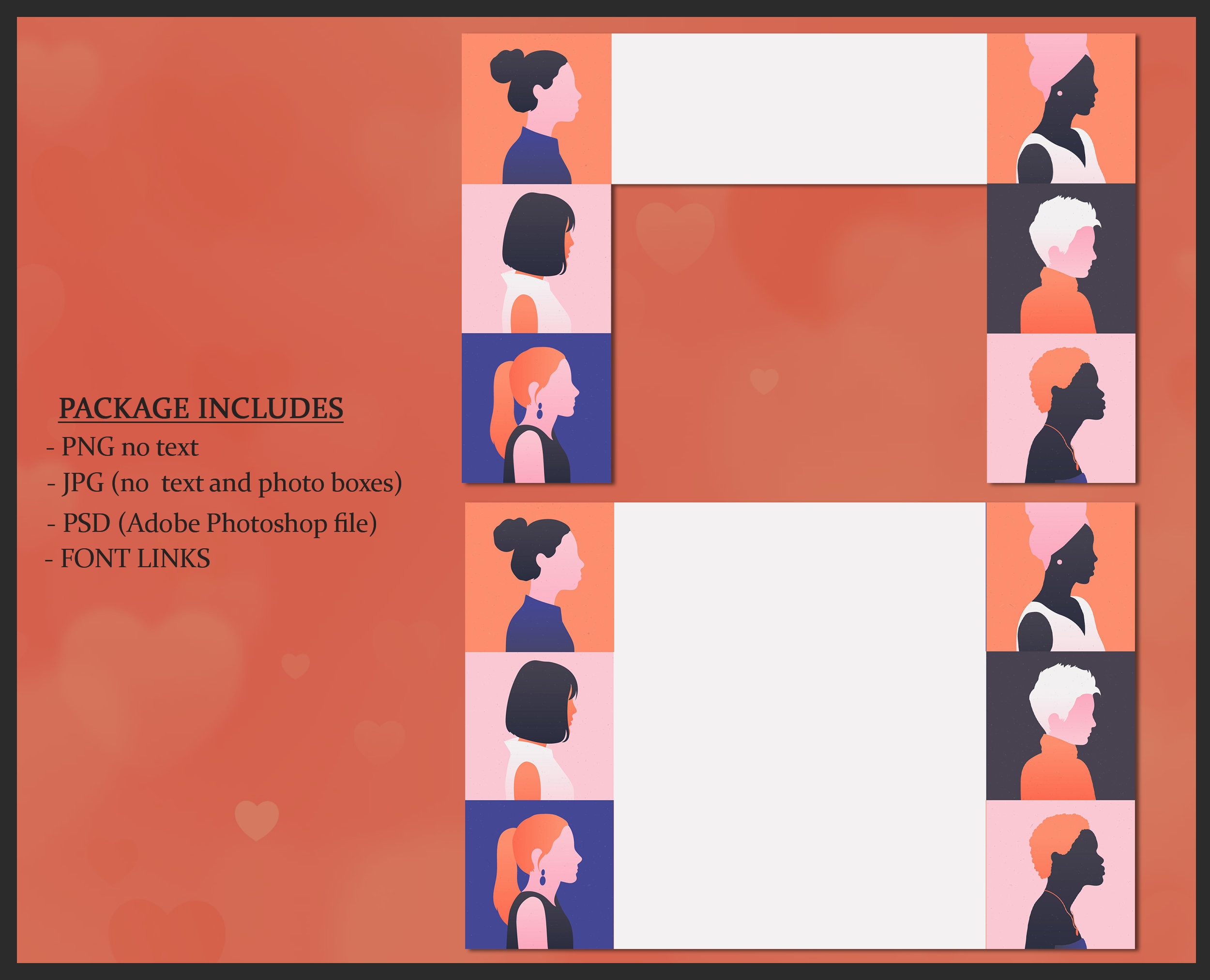 Women's Day Photo Booth Template, Photobooth 8th March Frame, Love, 4x6 ...