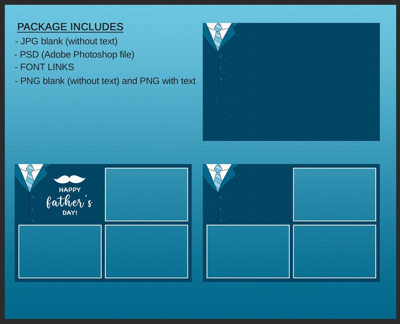Father’s Day Photo Booth Template 4x6 | Editable Overlay PSD | Dad Life ...