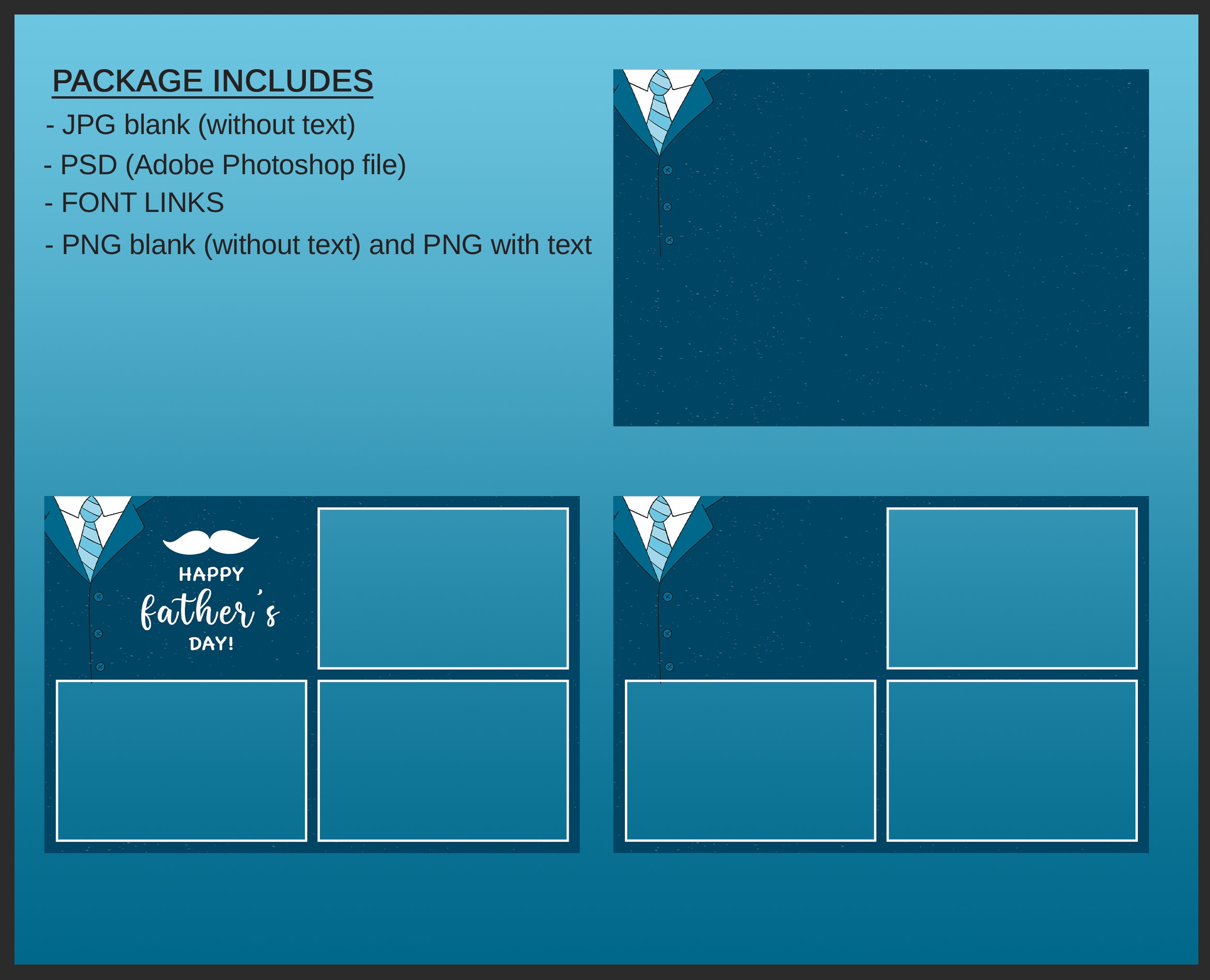 Father’s Day Photo Booth Template 4x6 | Editable Overlay PSD | Dad Life ...