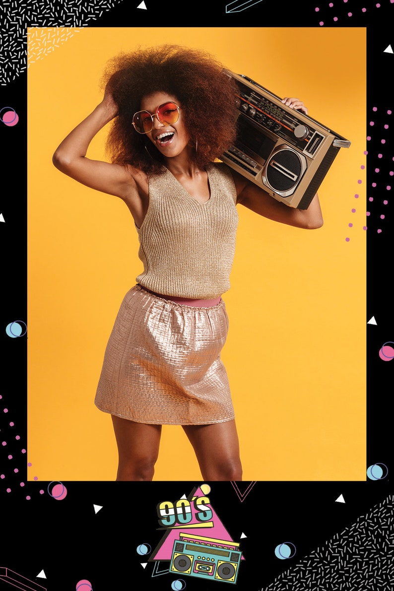 90s Photo Booth Template, Photobooth 1990s Birthday Party Frame, 4x6 ...