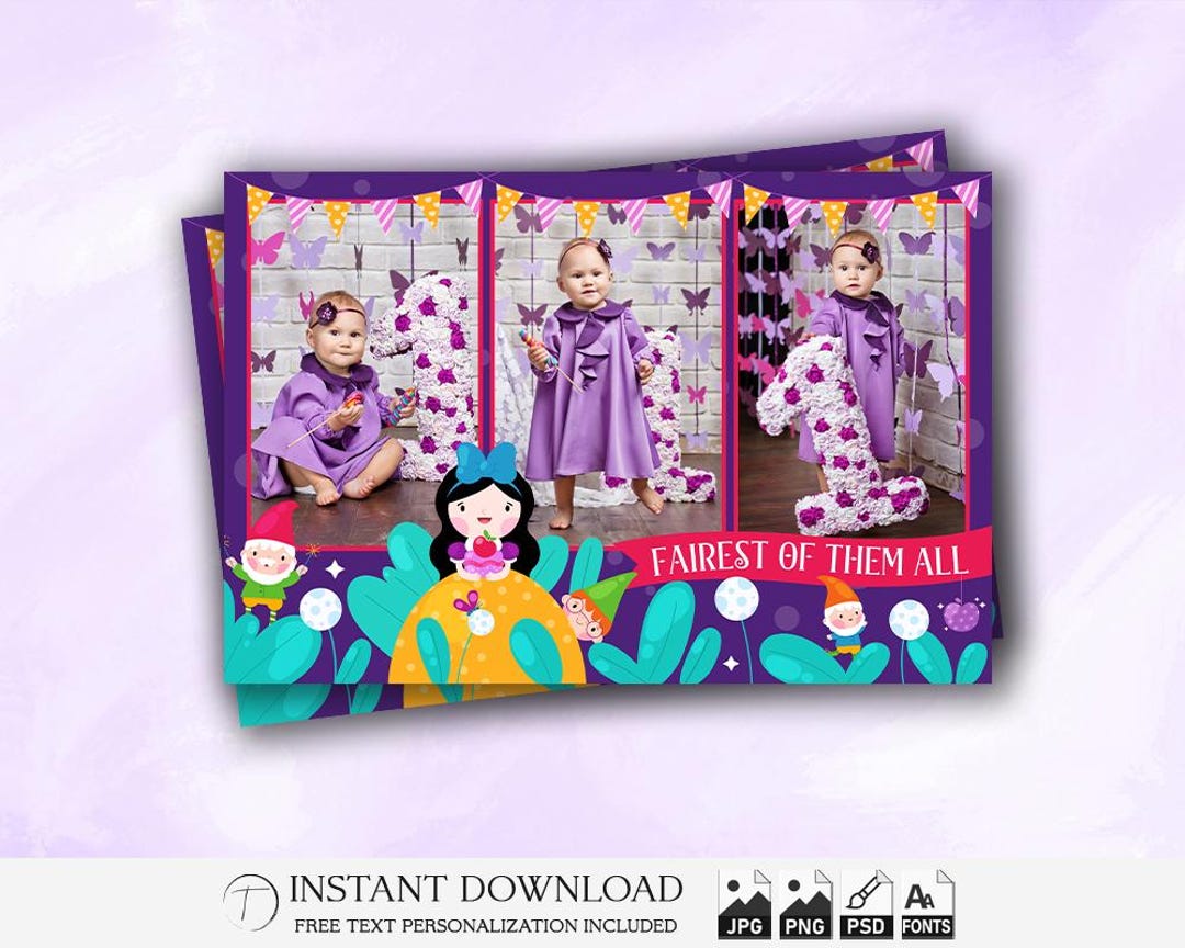 Snow White Photo Booth Template | Fairest of Them All Theme for 1st ...