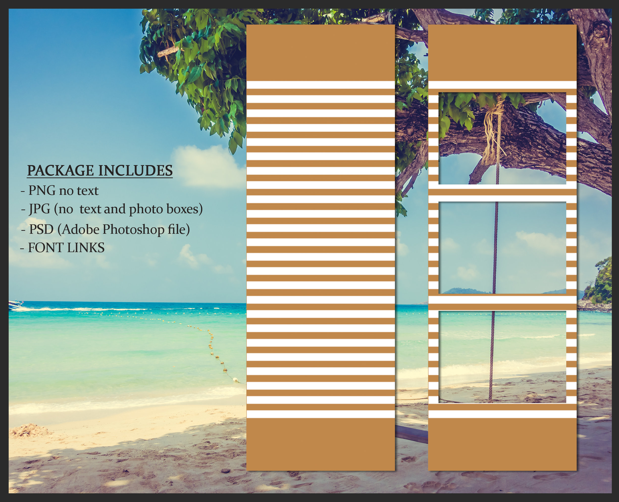 Pool Party Photo Booth Template, Photobooth Beach Party Frame, 2x6 ...