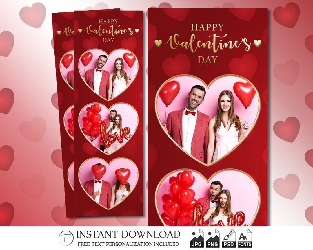 Valentine’s Day Photo Booth Template | Valentine Photobooth | Party ...
