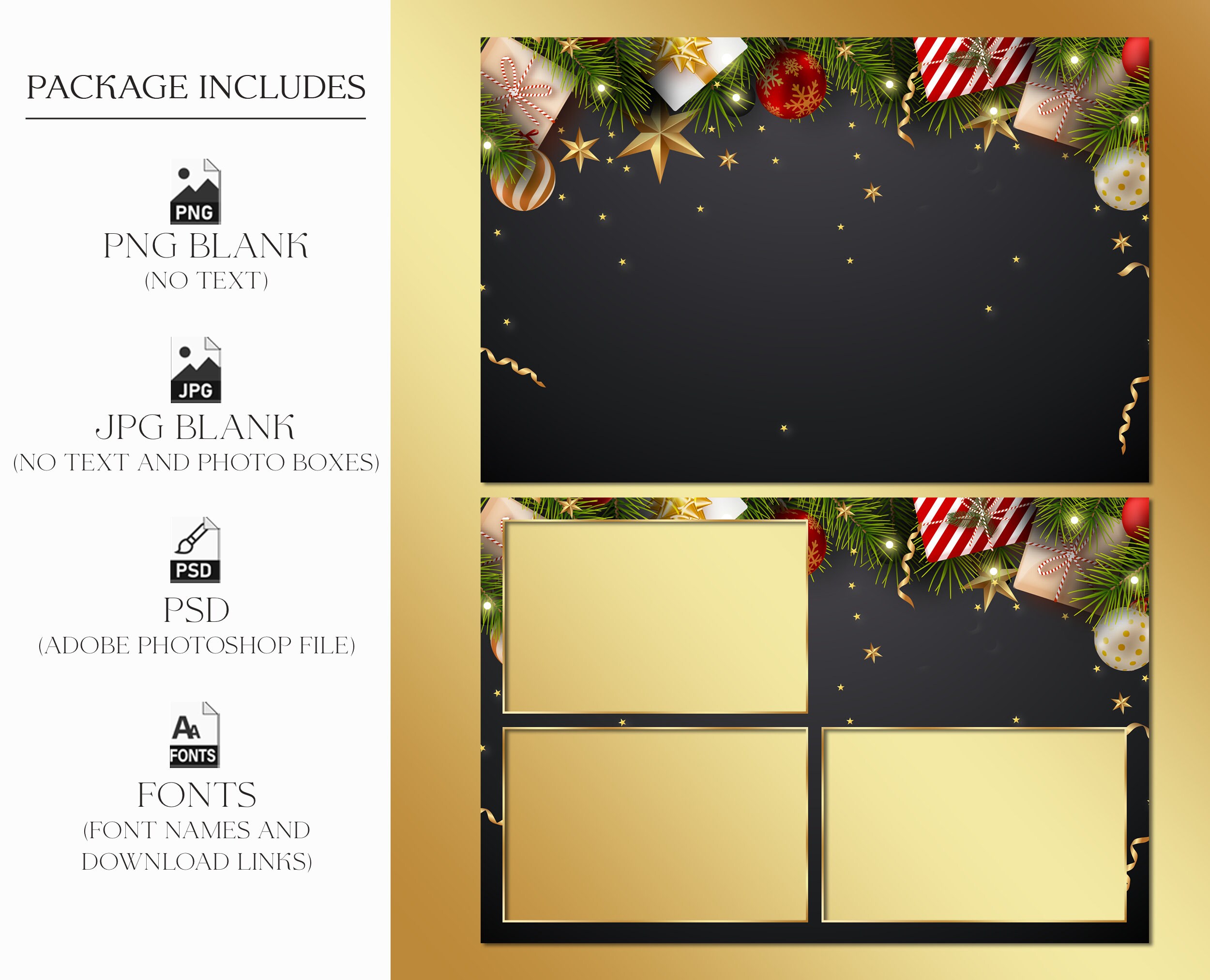 Christmas Photo Booth Template, Photobooth Xmas New Year Party Frame ...