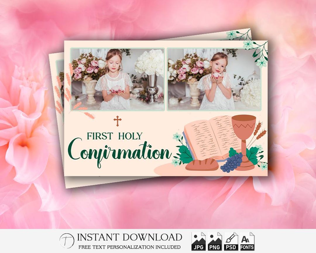 Confirmation Photo Booth Template 4x6 | Photobooth Frame for Religious ...