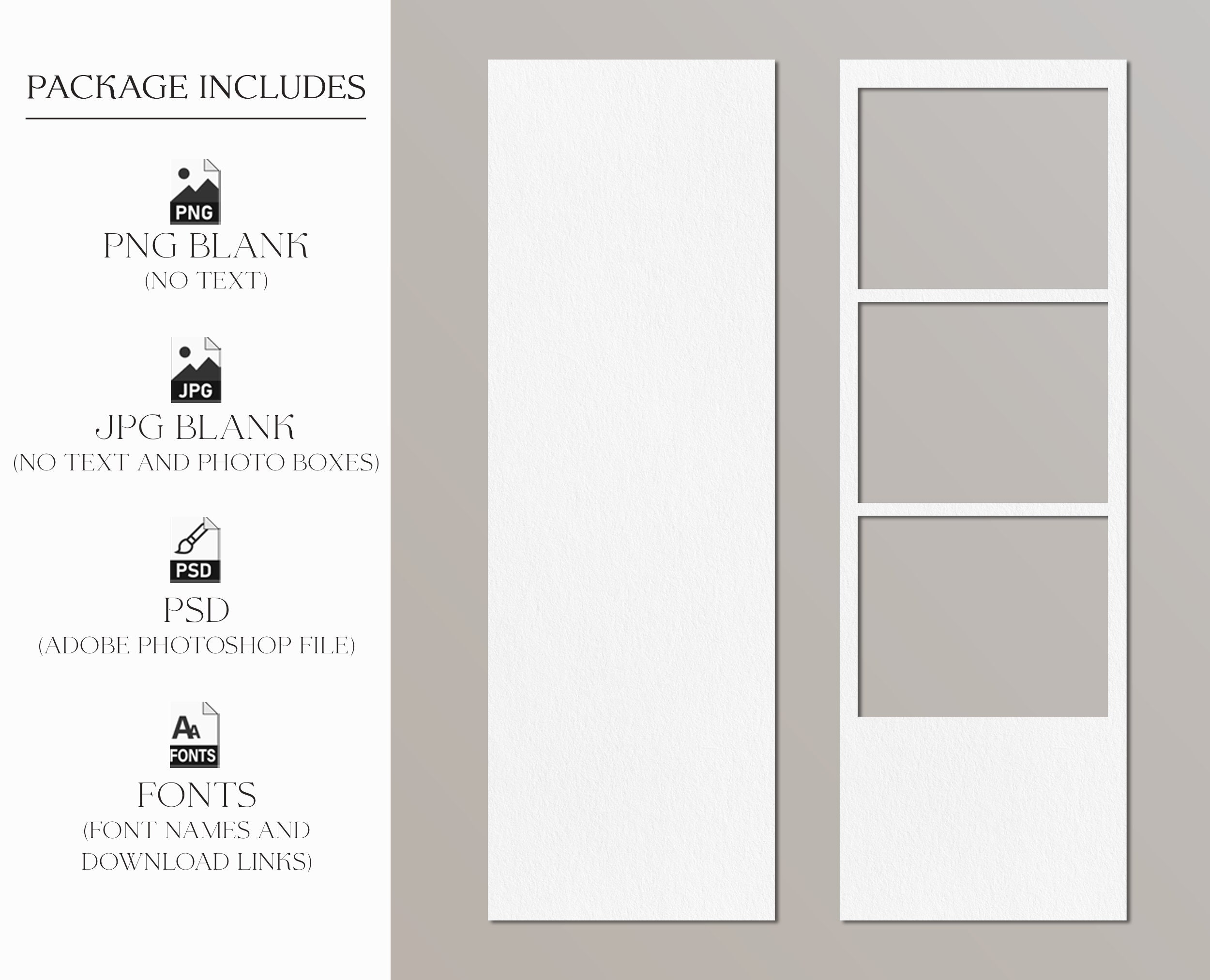 Wedding Photo Booth Template, Photobooth Boho Black and White Frame ...