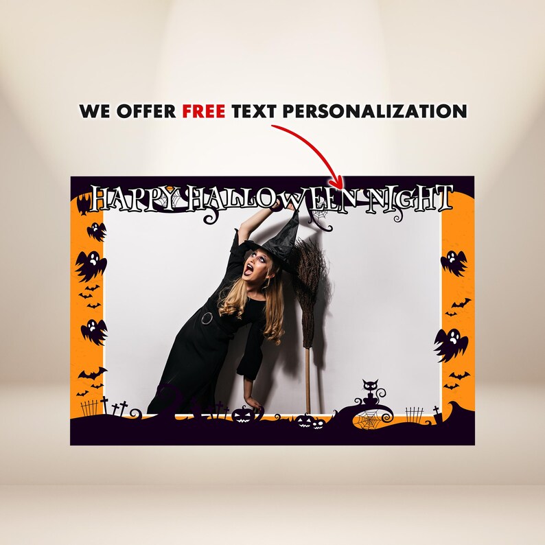 Halloween Photobooth Template | Editable Photo Booth Overlay | Haunted ...