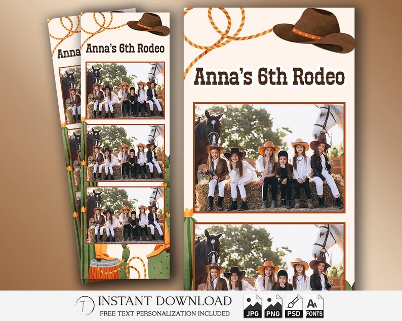 Cowboy Photo Booth Template 2x6 | Most Wanted Western Rodeo Photobooth ...