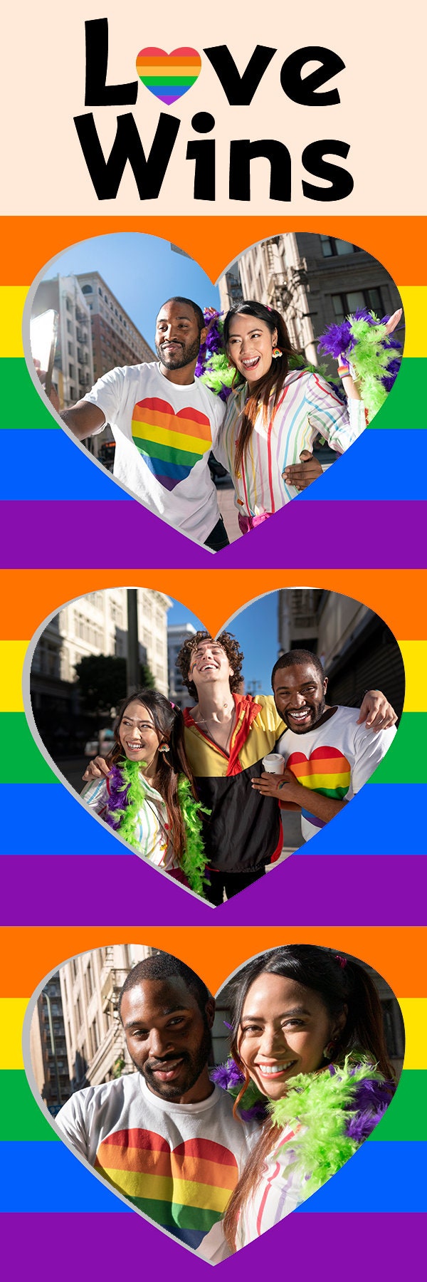 Pride Photo Booth Template 2x6 | Rainbow Love Wins Photobooth Frame ...