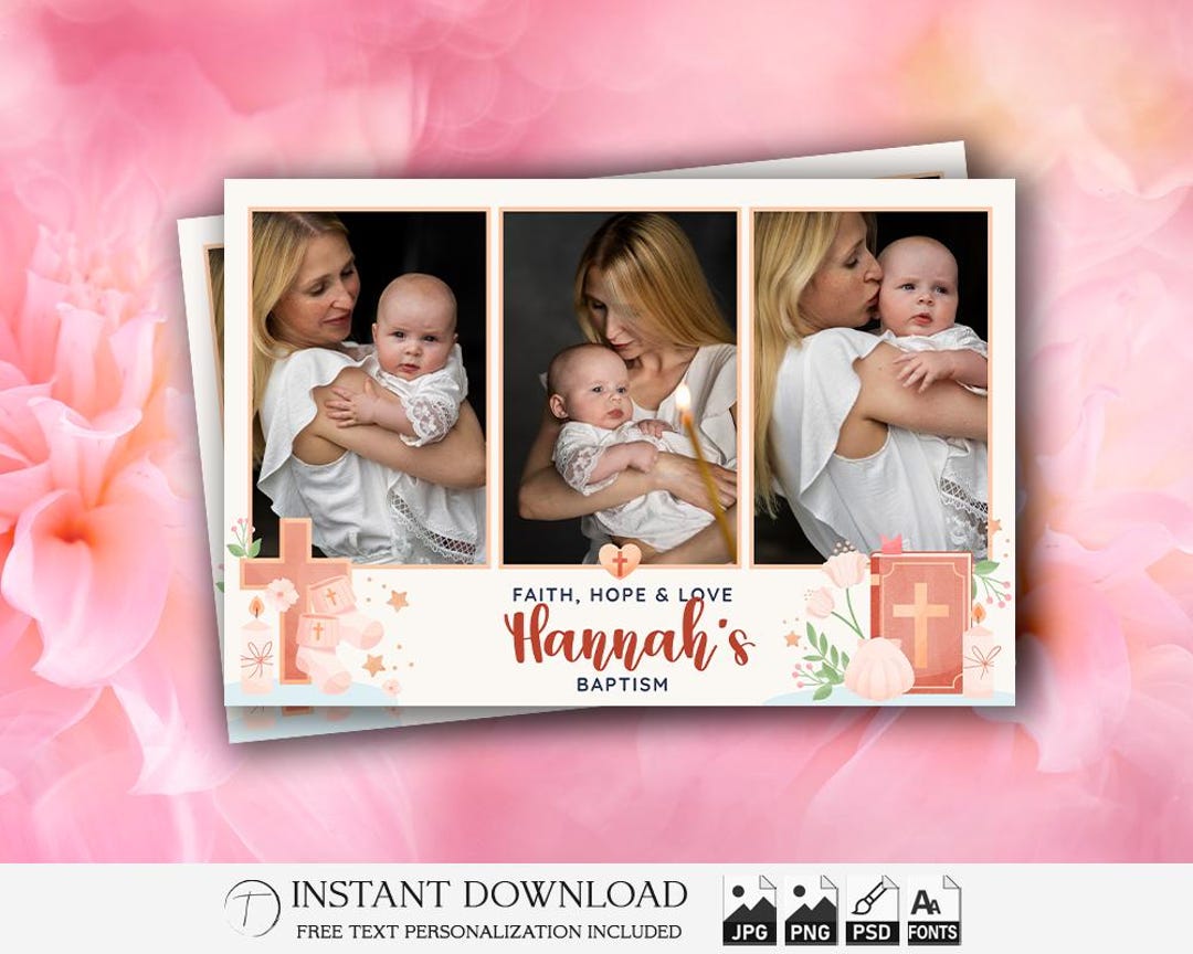 Baptism Photo Booth Template 4x6 | Pink Angel Mirror Photobooth Strip ...
