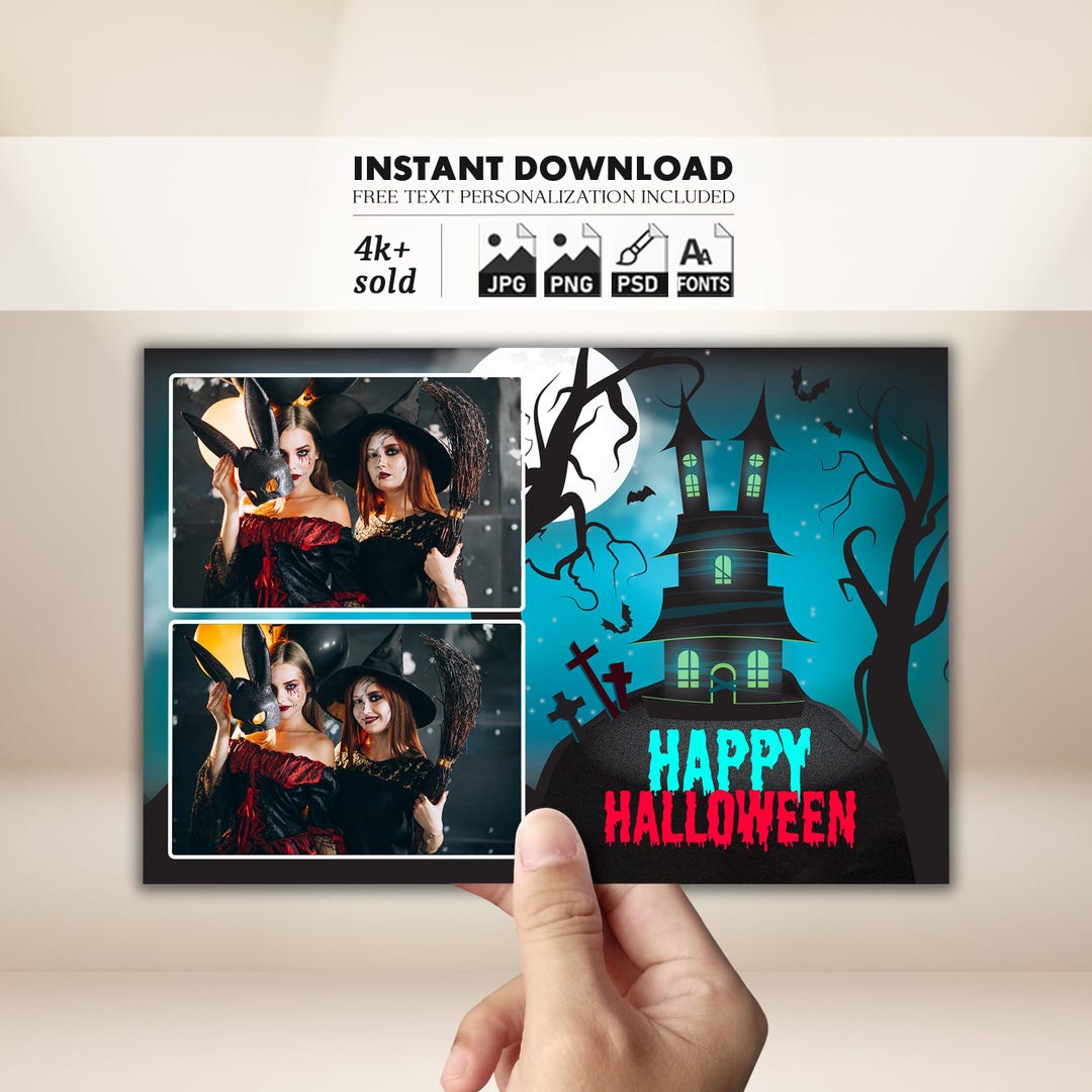 Halloween Photo Booth Template 4x6 | Photobooth Halloween Party Frame ...