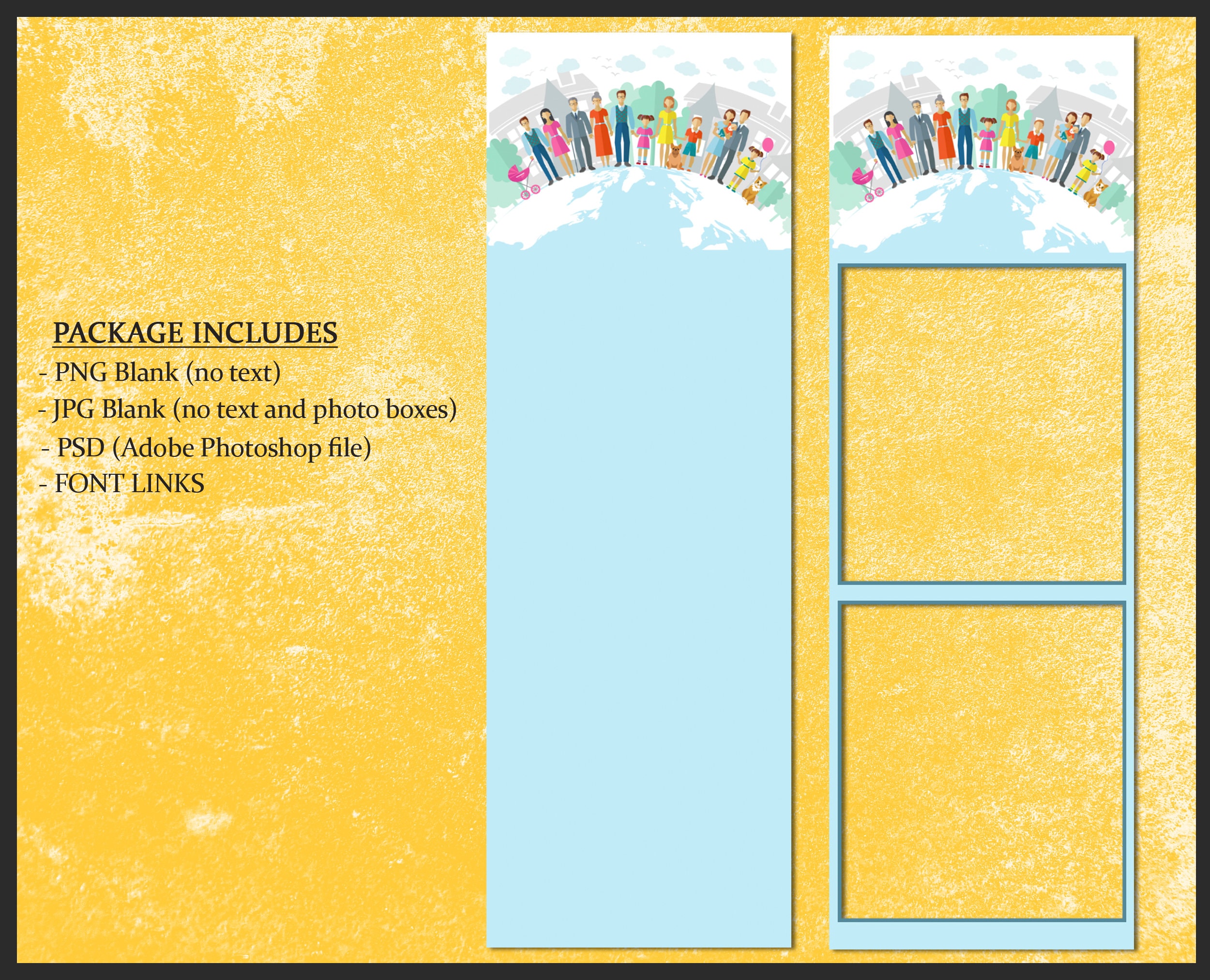 Family Day Photo Booth Template 2x6 | Editable Family Event Party Frame ...