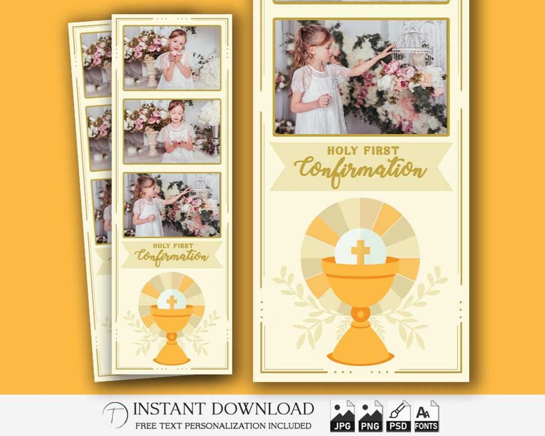 Confirmation Photo Booth Template 2x6 | Photobooth Frame for Religious ...