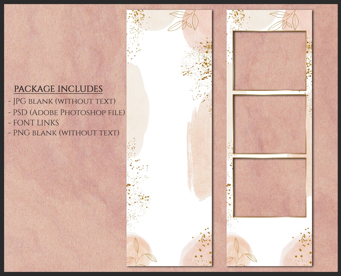 Wedding Photo Booth Template, Photobooth Boho Watercolor Frame, Bridal ...