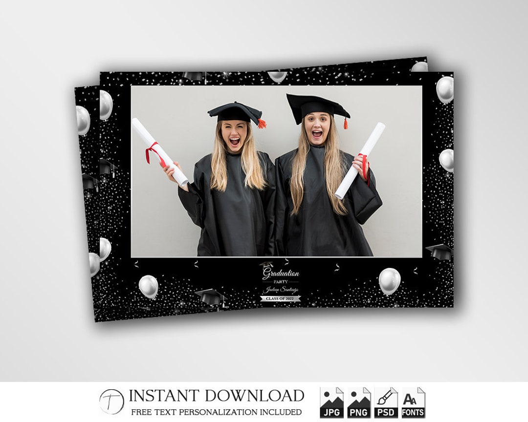 Graduation Photo Booth Template 4x6 | Editable Class of 2025 Strip PSD ...