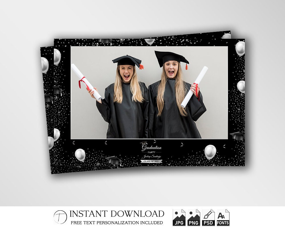 Graduation Photo Booth Template 4x6 | Editable Class of 2025 Strip PSD ...