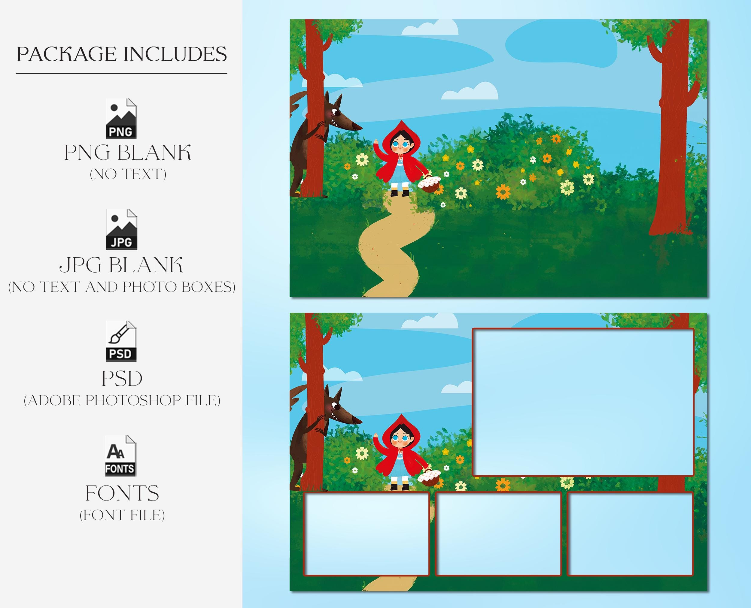 Little Red Riding Hood Photo Booth Template 4x6 | Fairy Tale Birthday ...