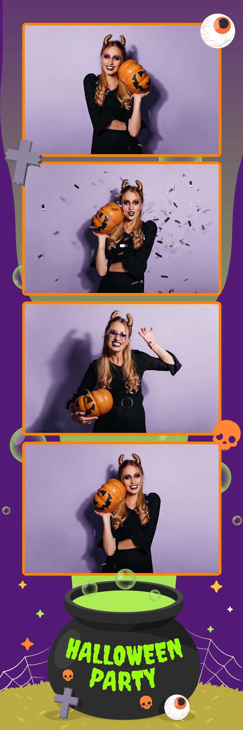 Halloween Photo Booth Template 2x6 | Trick or Treat Photobooth Frame ...