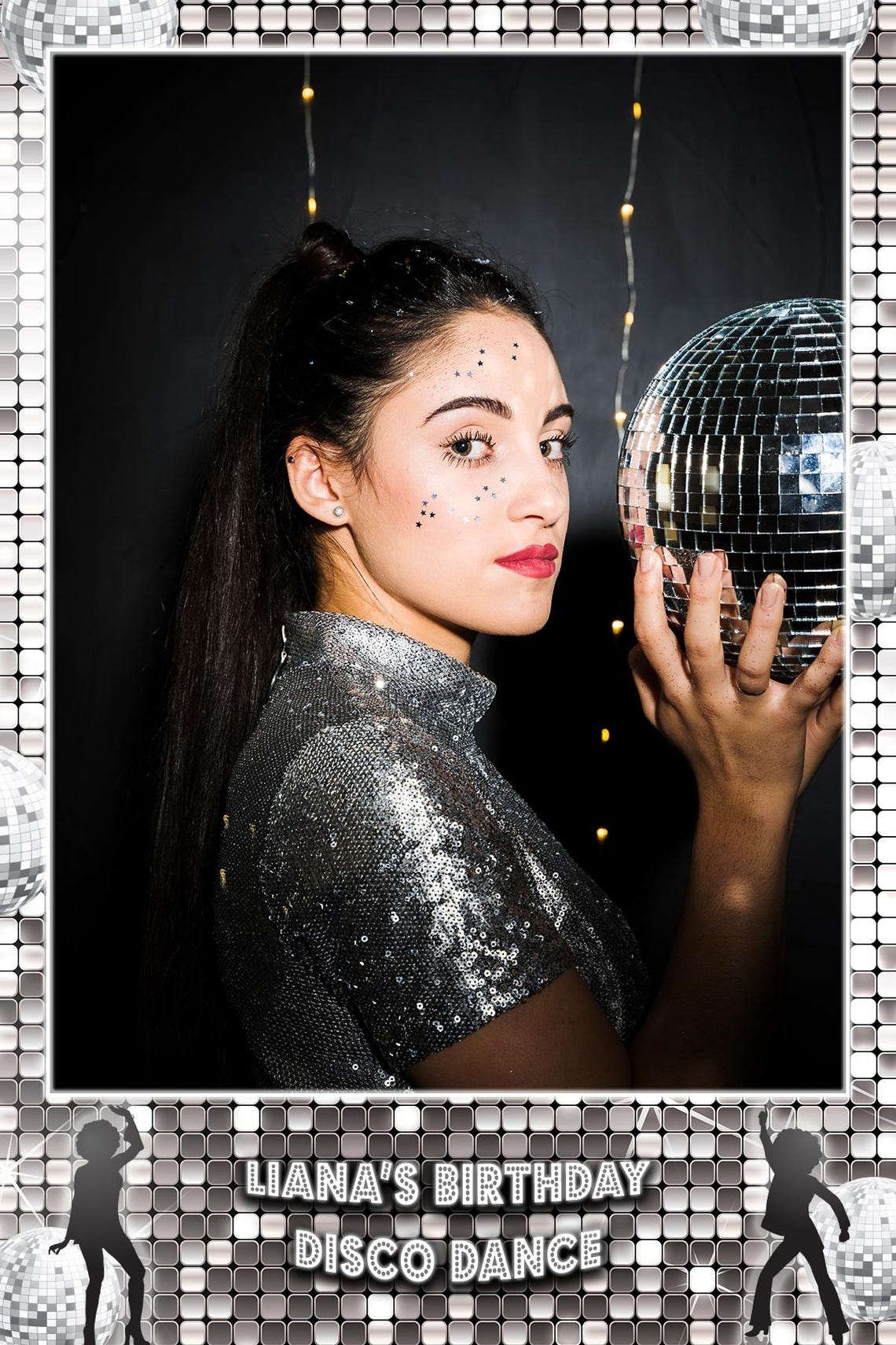 Disco Photo Booth Template 4x6 | Editable 70s 80s 90s Party Strip PSD ...