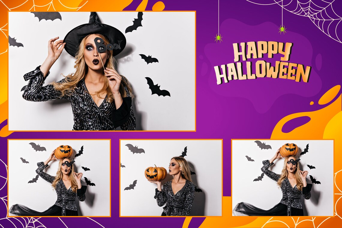 Halloween Photo Booth Template, 4x6 Background, Hallowe'en Pumpkin ...