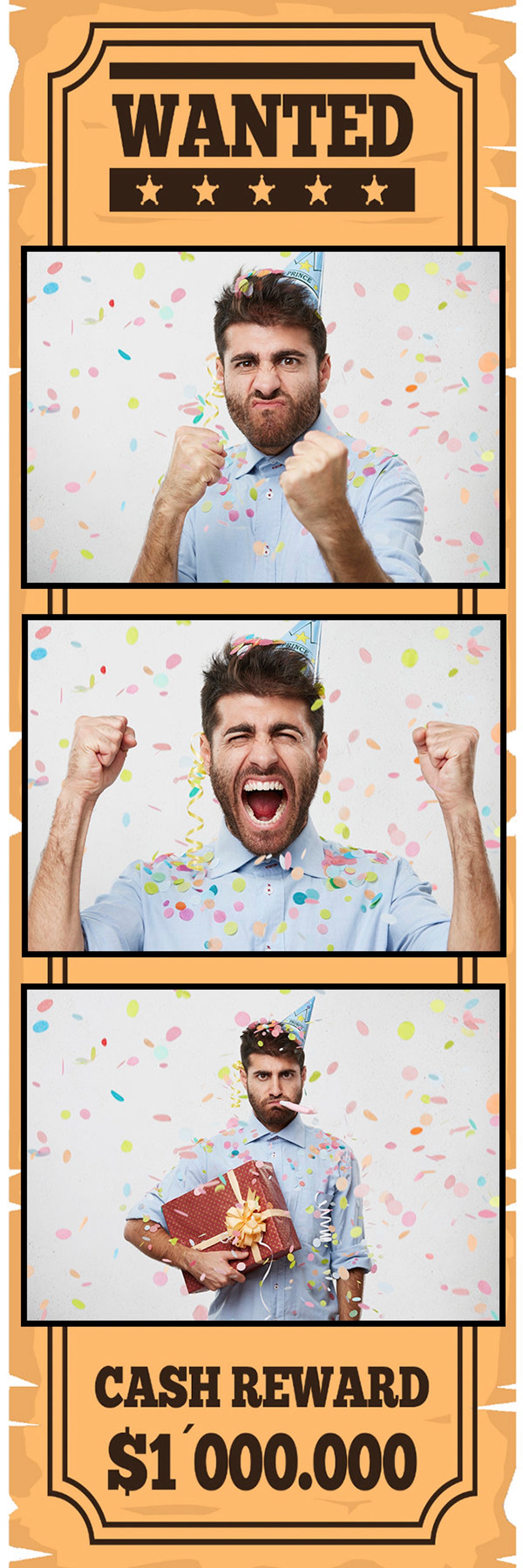 Most Wanted Photo Booth Template, Photobooth Cowboy Frame, 2x6 ...