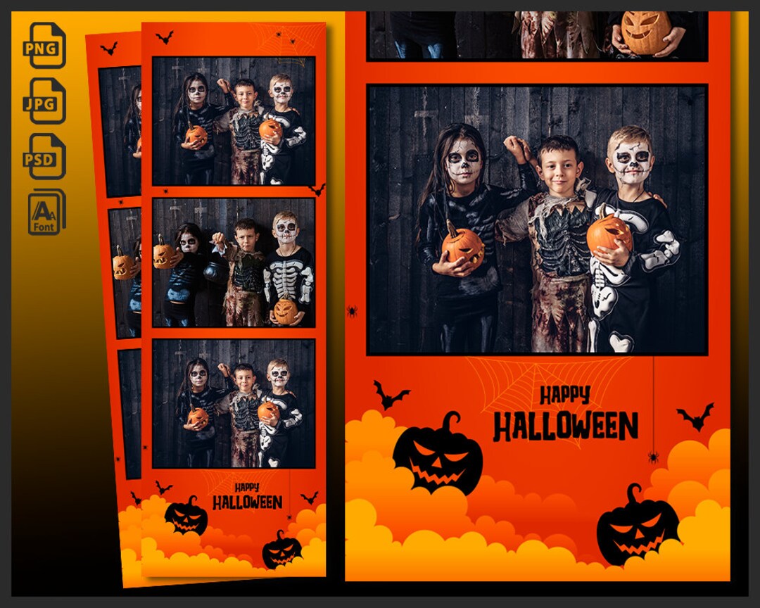 Halloween Photo Booth Template, Hallowe'en Party, 2x6 Background ...