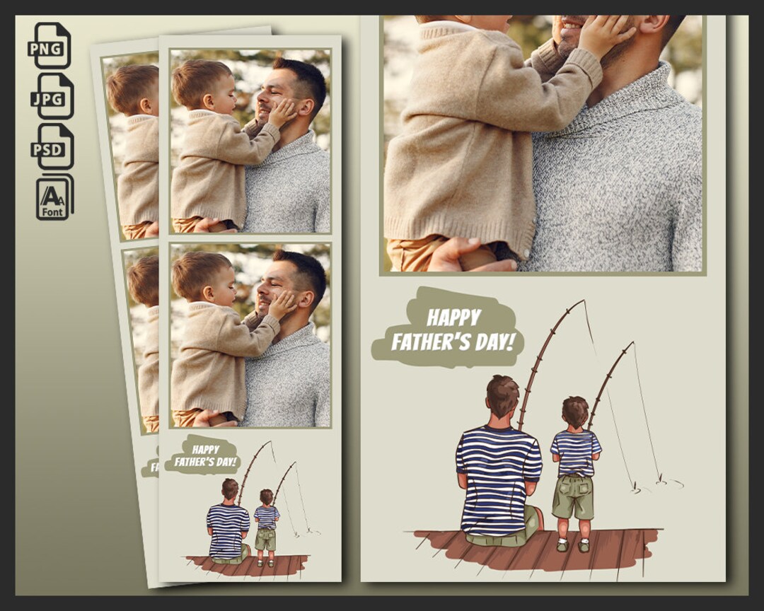 Father’s Day Photo Booth Template 2x6 | Editable Overlay PSD | Dad Life ...