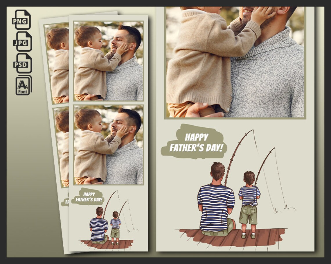 Father’s Day Photo Booth Template 2x6 | Editable Overlay PSD | Dad Life ...