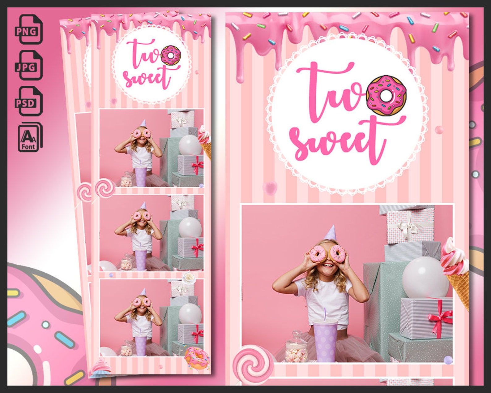 Baby 2nd Birthday Photo Booth Template, Photobooth Two Sweet Party ...