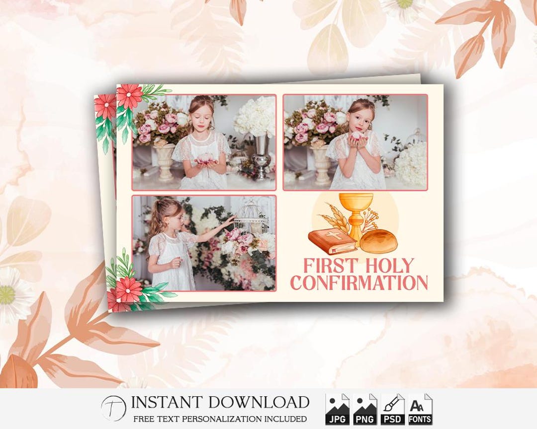 Confirmation Photo Booth Template 4x6 | Photobooth Frame for Religious ...