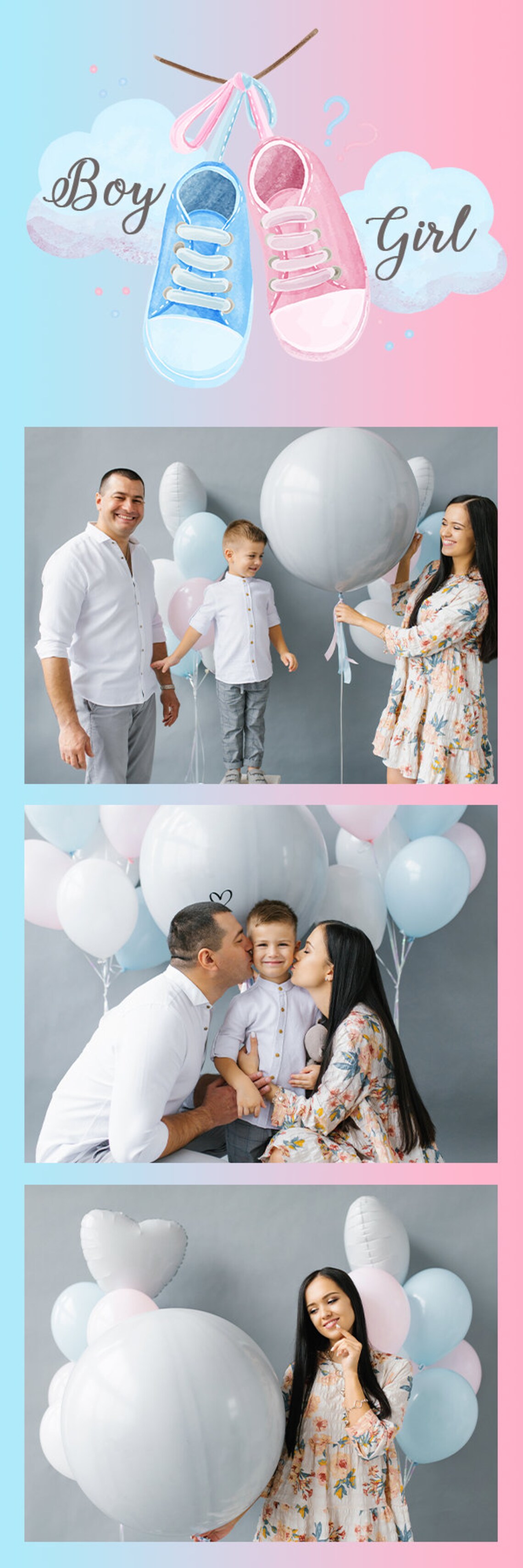 Gender Reveal Photo Booth Template, Boy or Girl Photobooth Party Frame ...