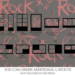 Rock and Roll Photo Booth Template 4x6 | Birthday Party Guitar ...