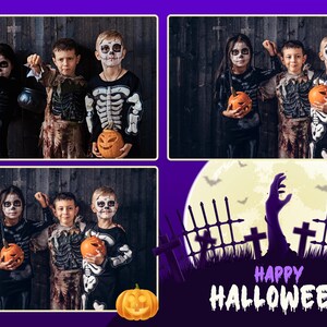 Halloween Photo Booth Template 4x6 | Editable Photobooth Party Strip ...