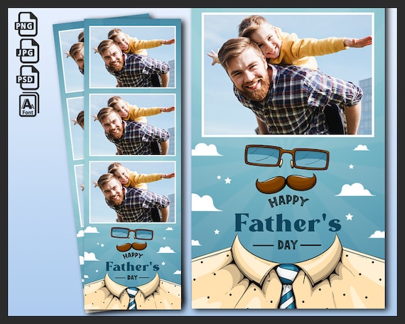 Father's Day Photo Booth Template Photobooth Colorful - Etsy