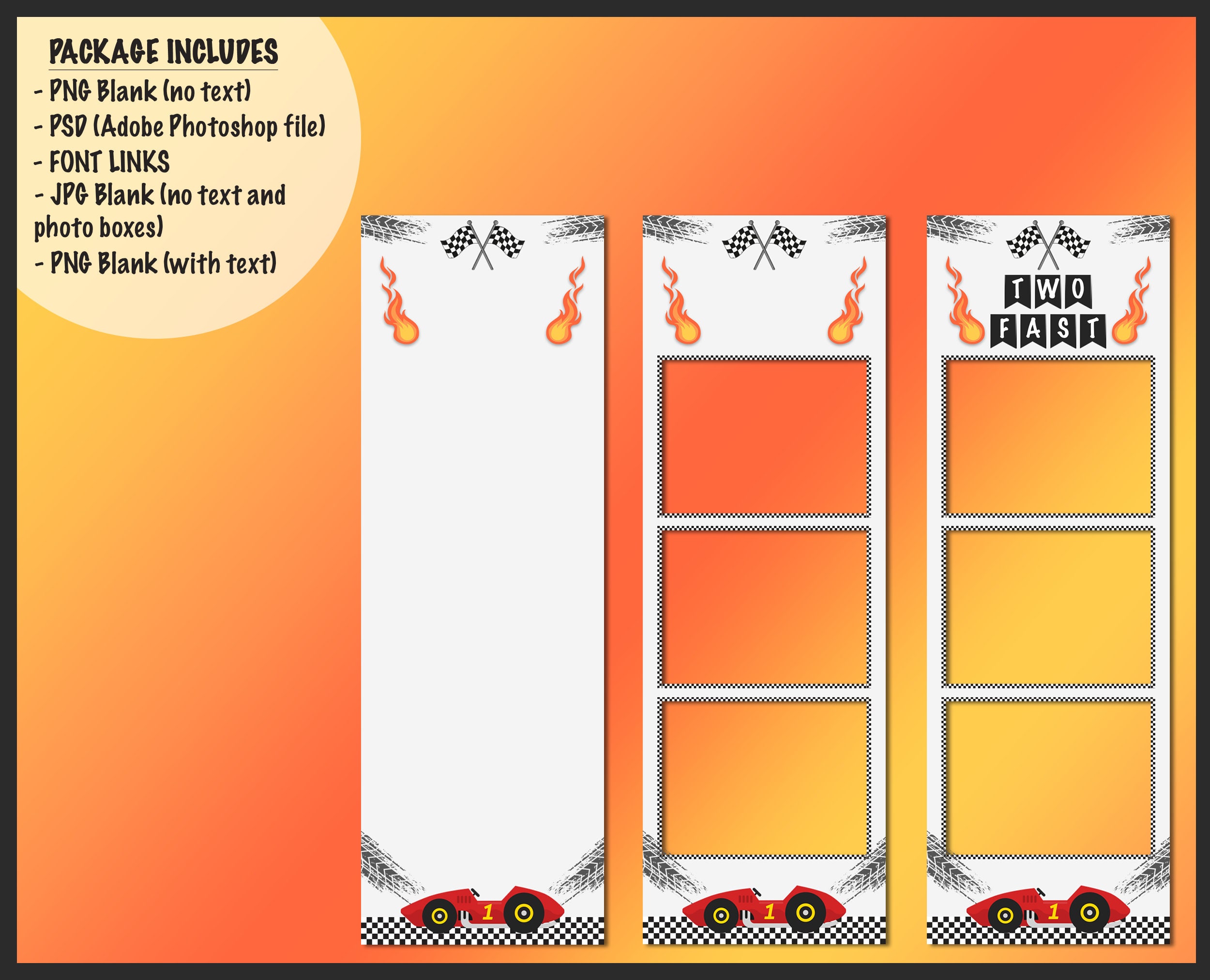 Baby 2nd Birthday Photo Booth Template, Photobooth Two Fast Party Frame ...