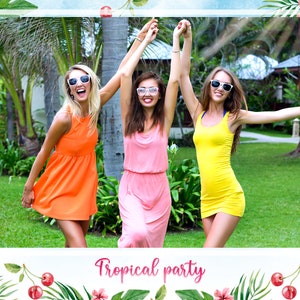 Tropical Photo Booth Template, Photobooth Hawaii Party Frame, 4x6 ...