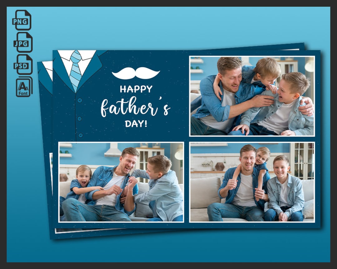 Father’s Day Photo Booth Template 4x6 | Editable Overlay PSD | Dad Life ...
