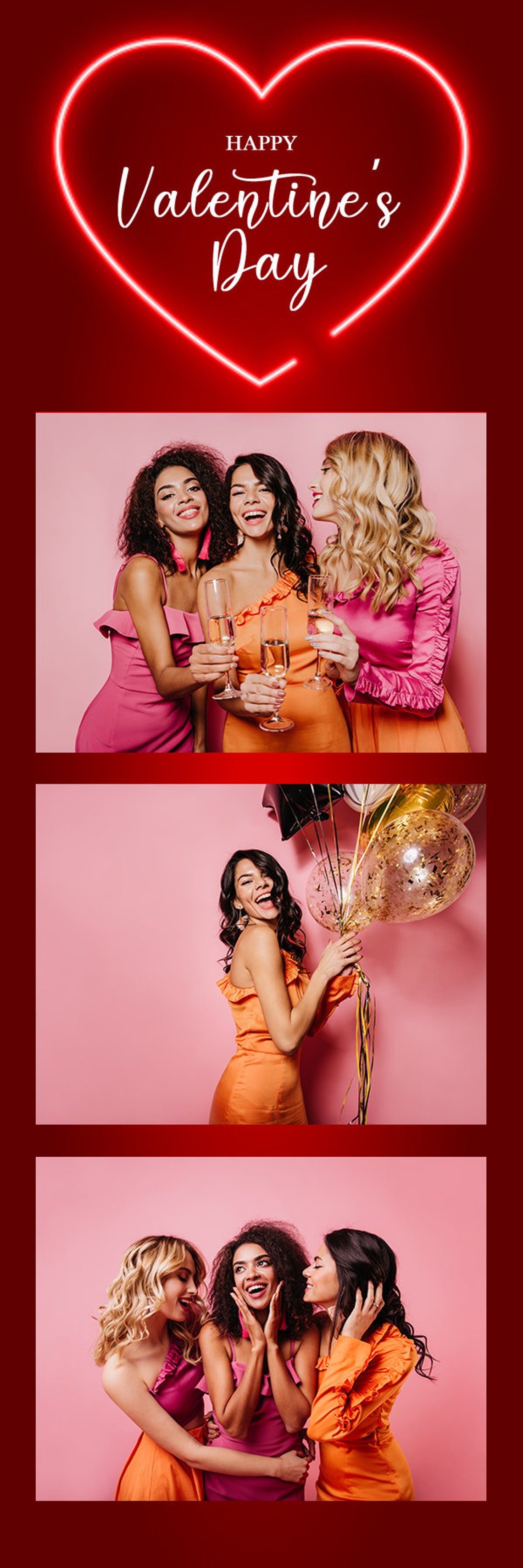 Valentine's Day Photo Booth Template, Photobooth Hearts Frame, Love ...