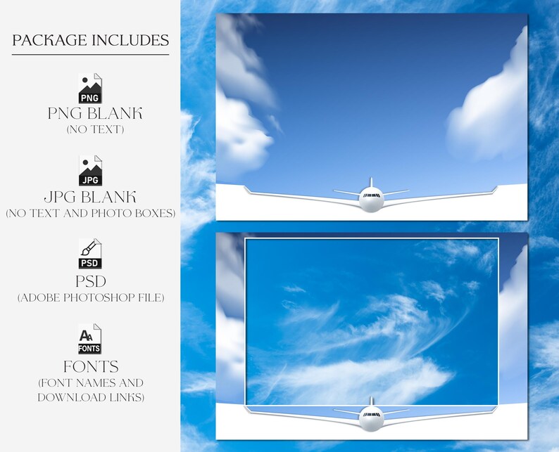 Airplane Photo Booth Template 4x6 | Aviation Corporate Event Travel ...