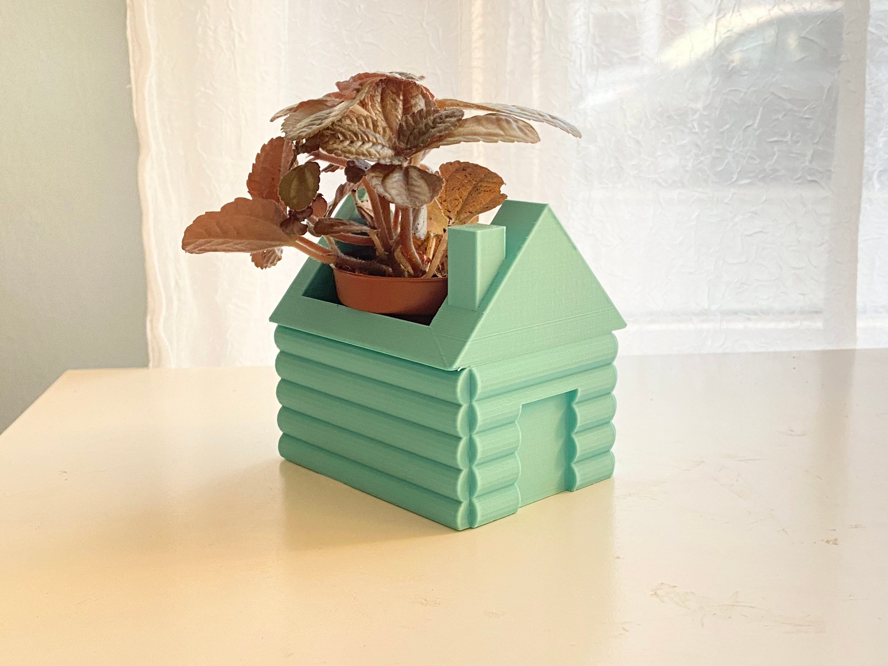 Adorable Log Cabin Planter - Etsy