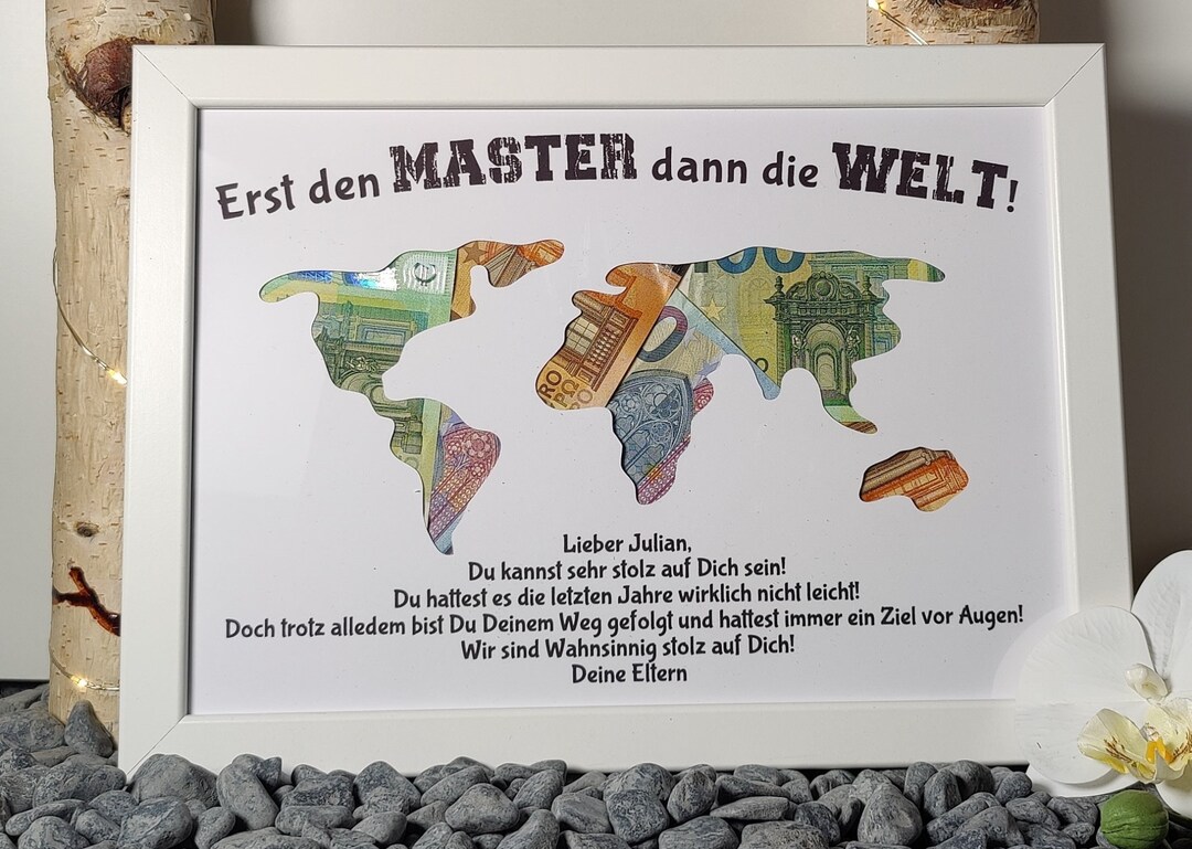 Master Abschluss Geschenk Geldgeschenk Individuelles Geschenk zum ...